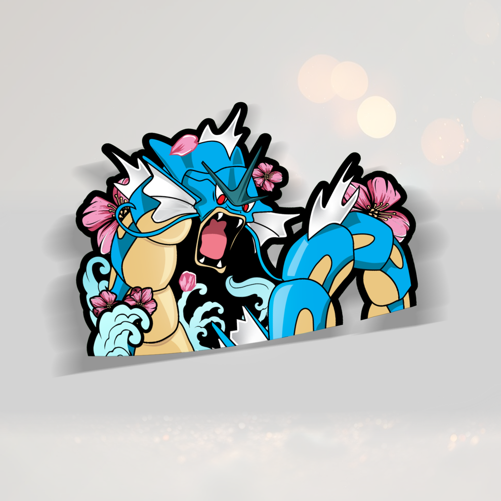 Gyarados Peeker Printed Sticker – Sakura Creative